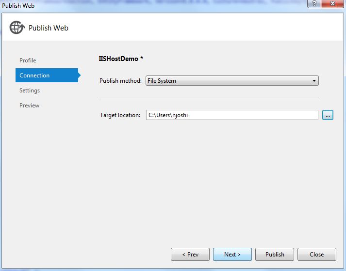 Getting Started With IIS Host And Publish In MVC 5