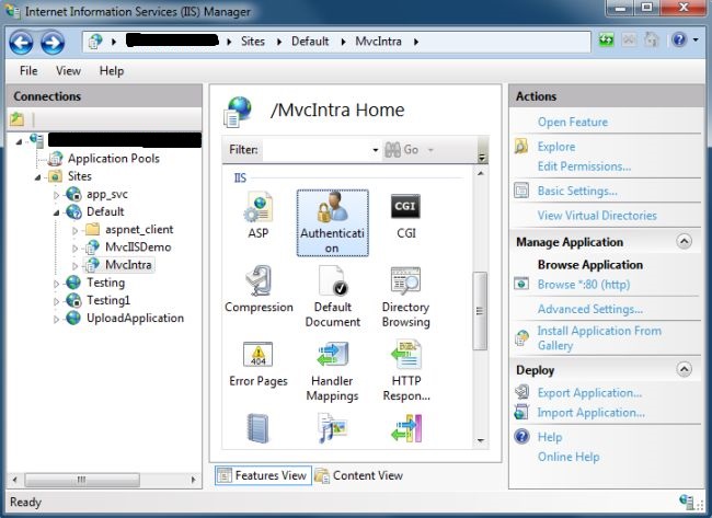 Getting Started With Intranet Application in MVC 4