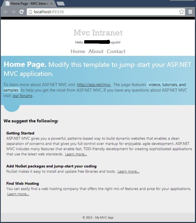 Getting Started With Intranet Application in MVC 4