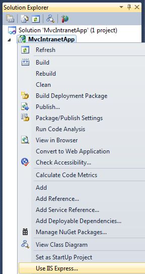 Getting Started With Intranet Application in MVC 4