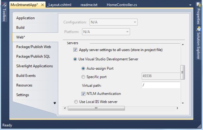 Getting Started With Intranet Application in MVC 4