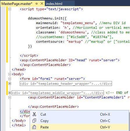 How To Create ASP.Net WebSite With CSS Template