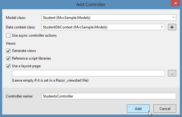 Scaffolding in Visual Studio 2013