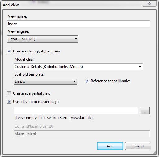 Binding Radiobutton And Radiobuttonlist In Various Way In MVC With Database