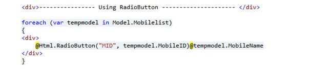 Binding Radiobutton And Radiobuttonlist In Various Way In MVC With Database