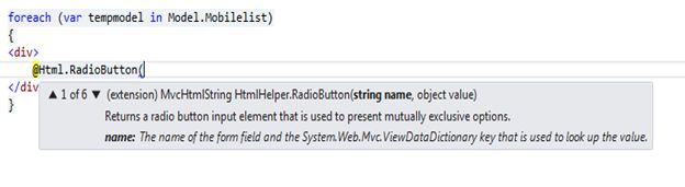 Binding Radiobutton And Radiobuttonlist In Various Way In MVC With Database