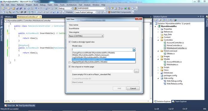 Creating Insert Update And Delete Application In Mvc 4 Using Razor