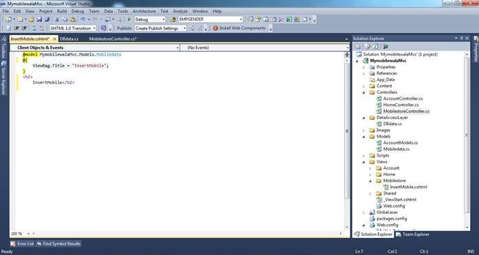 Creating Insert Update And Delete Application In Mvc 4 Using Razor