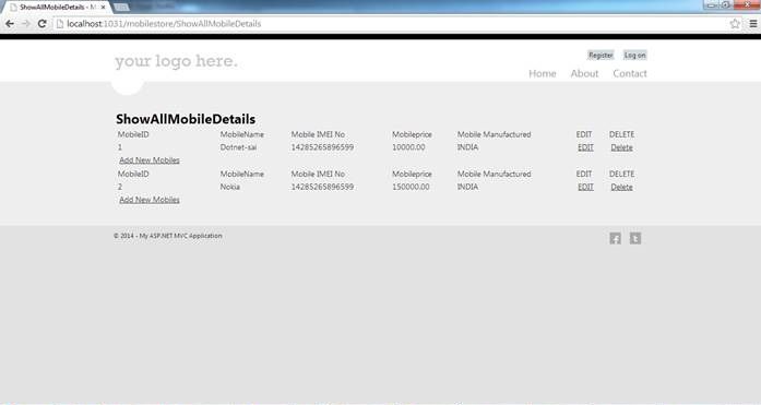 Creating Insert Update And Delete Application In Mvc 4 Using Razor