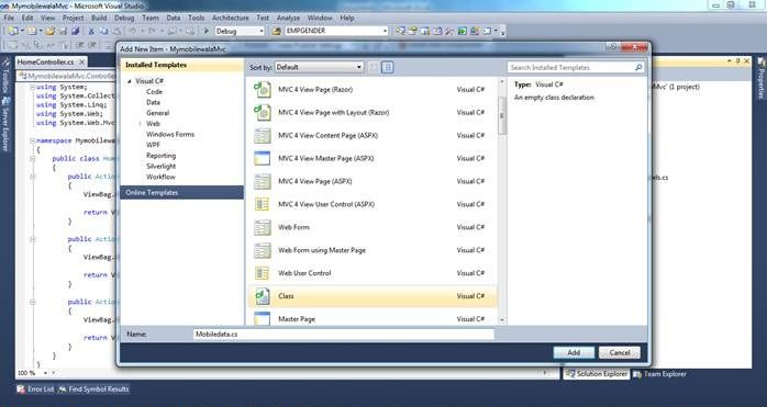Creating Insert Update And Delete Application In Mvc 4 Using Razor