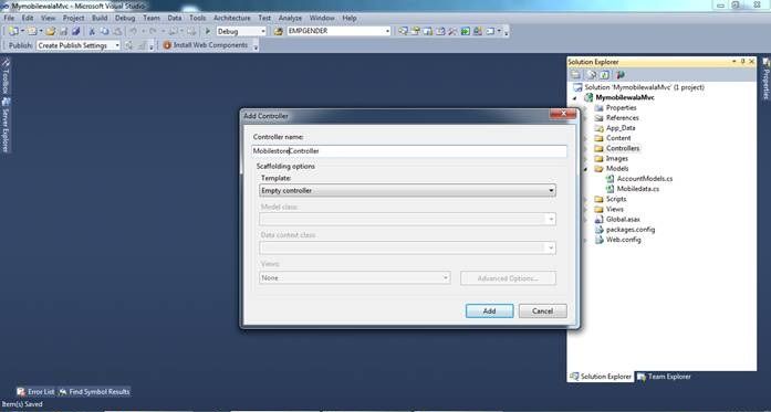 Creating Insert Update And Delete Application In Mvc 4 Using Razor