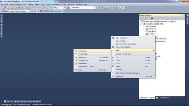 Creating Simple Cascading DropDownList In MVC 4 Using Razor