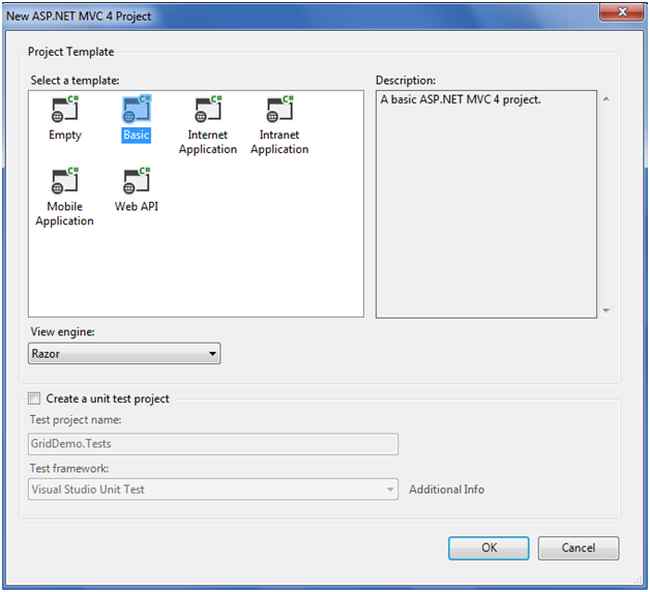 Creating Simple Grid in MVC Using Grid.MVC