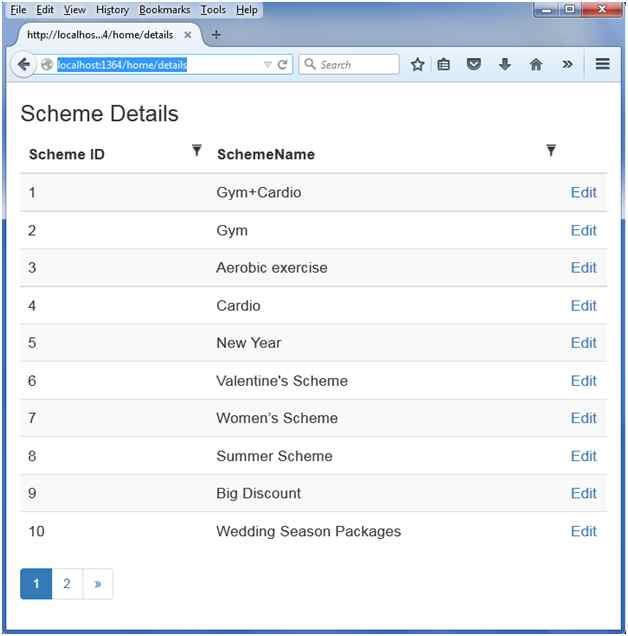 Creating Simple Grid in MVC Using Grid.MVC