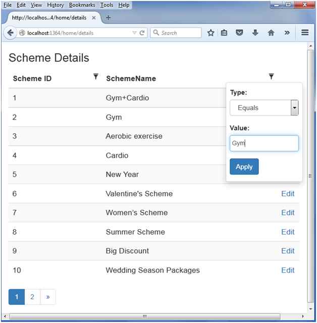 Creating Simple Grid in MVC Using Grid.MVC