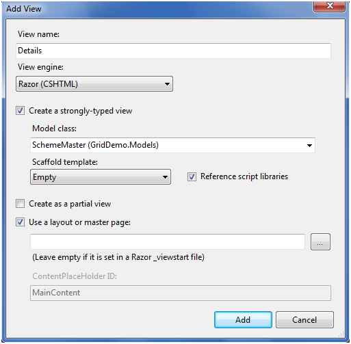 Creating Simple Grid in MVC Using Grid.MVC