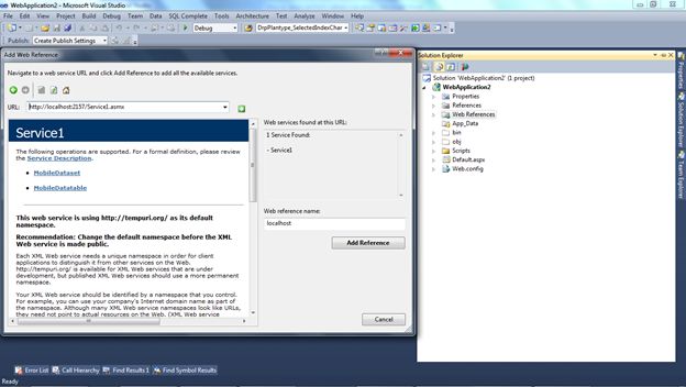 Send Dataset And Datatable From Webservice And Consume In Application 
