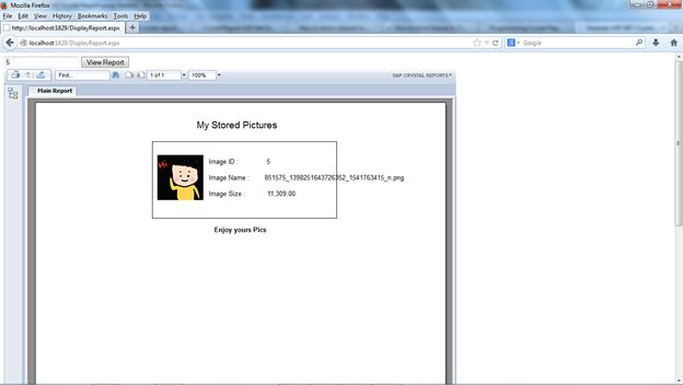 Store and Retrieve Image in Crystal Reports From SQL Database and ...