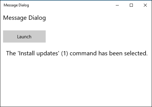 Message Dialog For Windows 10