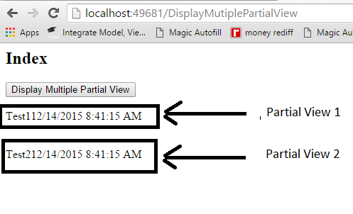 Stepwise Display Multiple Partial View Using JSON in MVC 5
