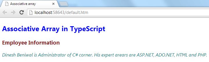 How To Use Associative Array in TypeScript