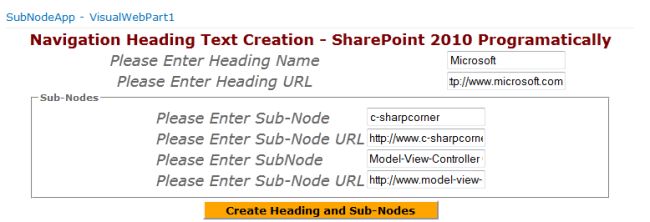 Create Navigation Heading With SubNodes in SharePoint 2010 ...