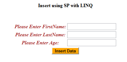 Insert and Update Data With SP Using LINQ