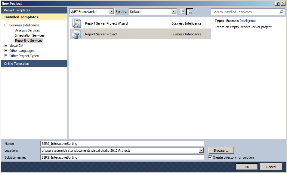 Interactive Sorting For SSRS Report
