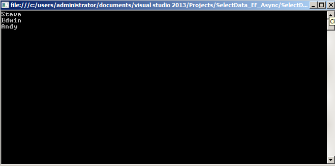 Select Data Using Entity Framework Async Call Select Data Using Entity Framework Async Call