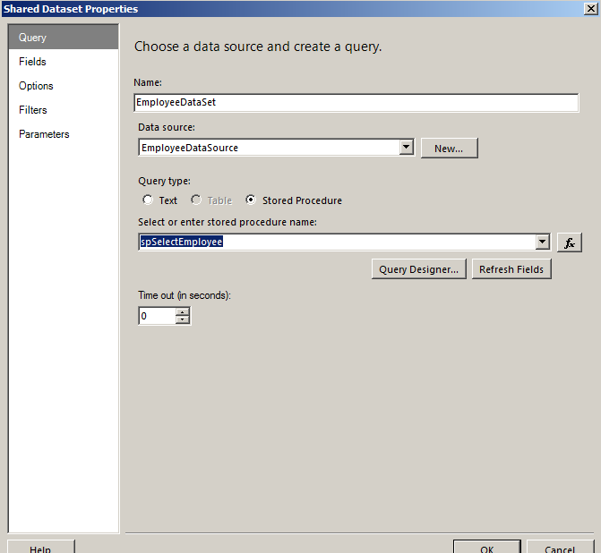 Ssrs Report Using Stored Procedure