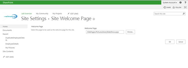 Set a welcome page in SharePoint 2013 site
