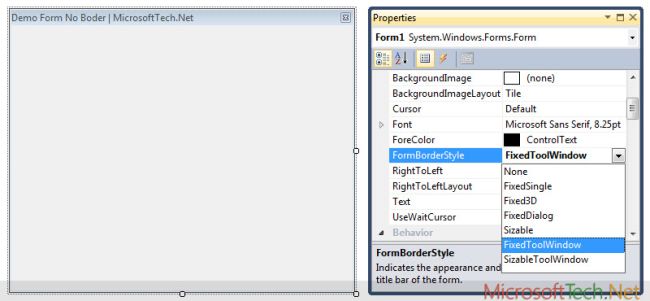 Border Handling Procedure in Windows Forms Programming