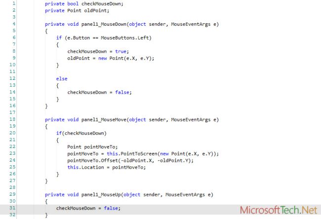 Border Handling Procedure in Windows Forms Programming