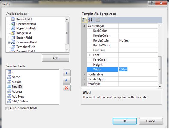 EmptyDataTemplate, EditItemTemplate and Others in a Gridview of ASP.Net
