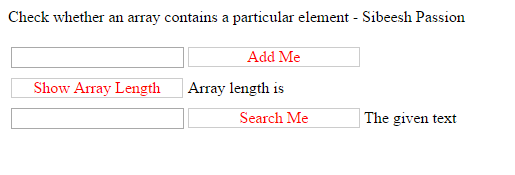 Check Whether An Array Contains A Particular Element Using Jquery