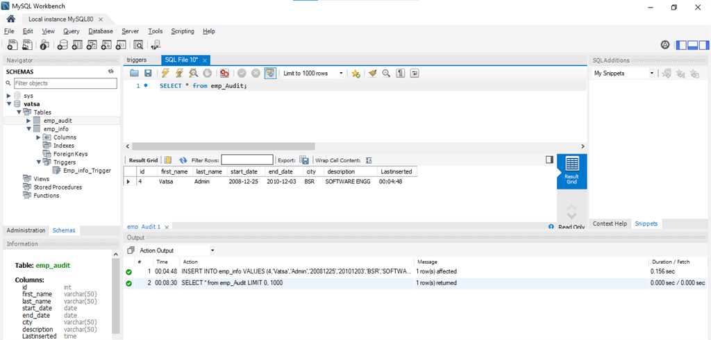 Trigger In Mysql