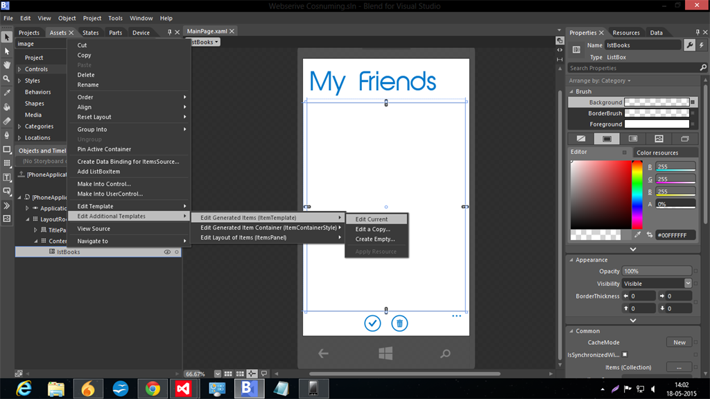 How To Bind List Of Objectsstatic To Listview In Windows Phone 8 81 8342