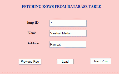 Fetching Row By Row Data From Database In Aspnet