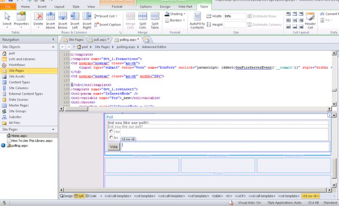 Create Poll WebPart Using SharePoint