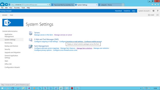 Deploying WSP in Sharepoint Solutions