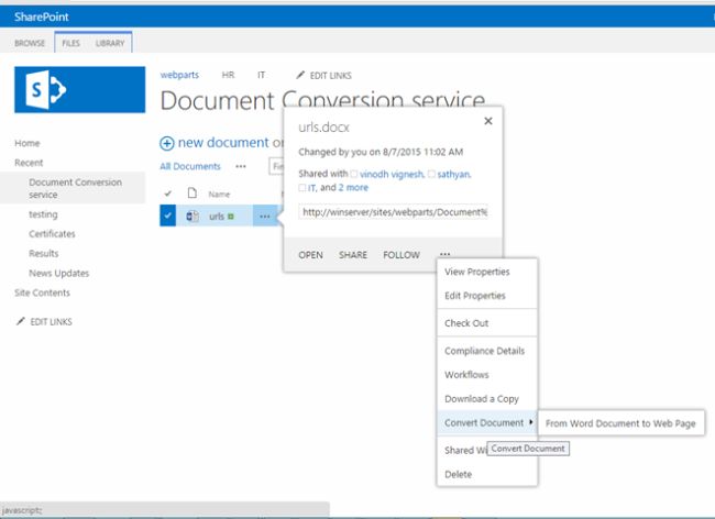 Document Conversion Service in SharePoint 2013