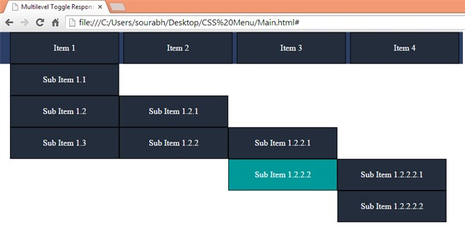 Multilevel Toggle Responsive Navigation Menu