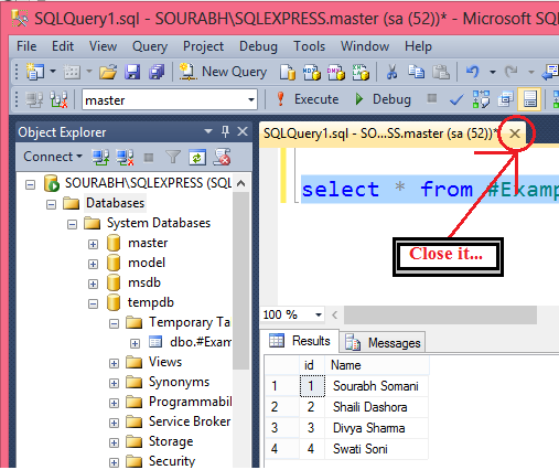 What is a Temporary Table in SQL Server