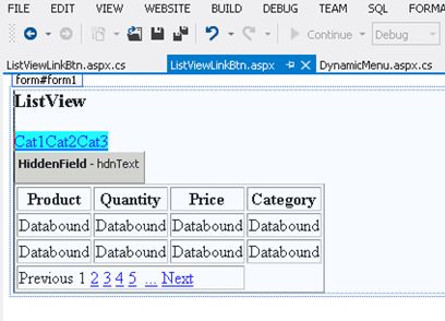 Binding Data in ListView on LinkButton Click