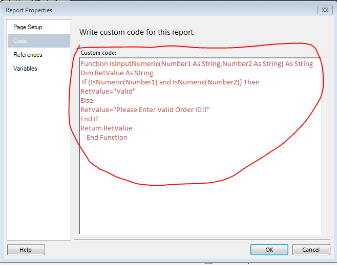 Numeric Field Validation in SSRS