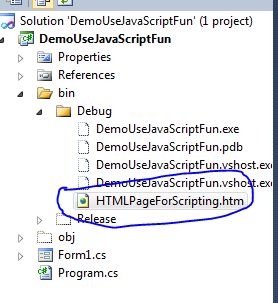 Use JavaScript Function in Window Application C#