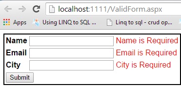 Validate ASP.NET Form Using JavaScript
