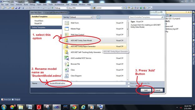 Work With Gridview Using Entity Framework