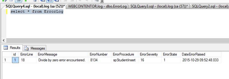 Sql Server Error Logging From A Stored Procedure 0394