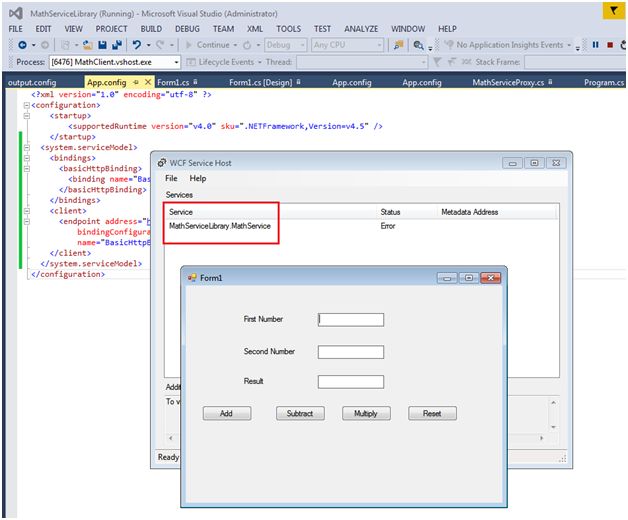 WCF Service Self Hosting And Consuming With Windows Application